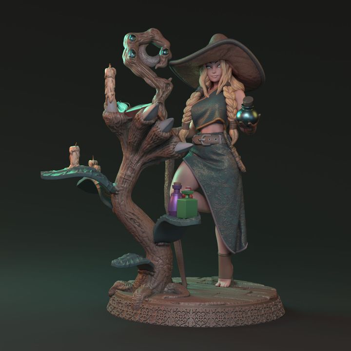 3D Printable Mysterious witchcraft of Lionila Alana Rotensfeld + NSFW + diorama by 42studio